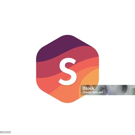 플랫 절연된 S 편지 로고 육각형 모양 기호 회사 아이콘 벡터 디자인 0명에 대한 스톡 벡터 아트 및 기타 이미지 0명 노랑 라벨 Istock