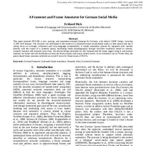 A Framenet And Frame Annotator For German Social Media Acl Anthology
