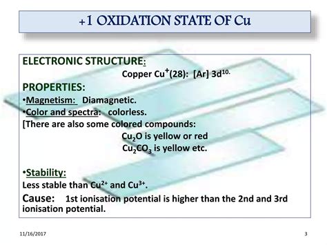 Oxidation State Of Cu1 Pptx