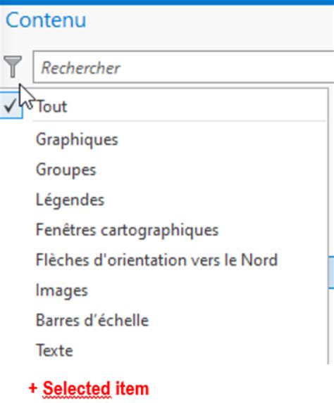 Filter Selected Elements In Layout Contents Pane Esri Community