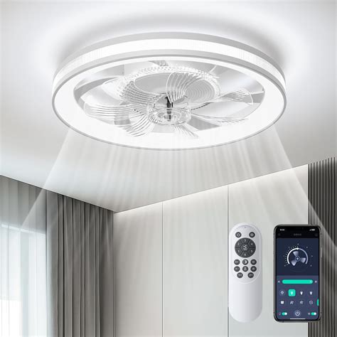 Acesal Modern Ceiling Fans With Lights 19 Low Profile Ceiling Fan For