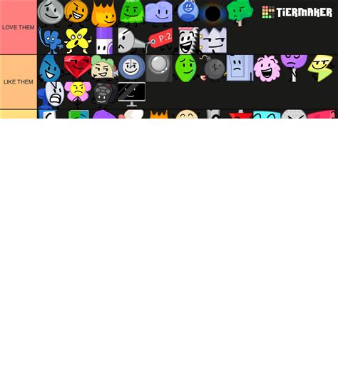 Bfdi Bfb Tpot Characters Tier List Community Rankings Tiermaker