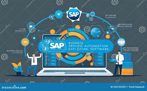 Sap Business Process Automation Software Exploring Future Technology Stock Illustration