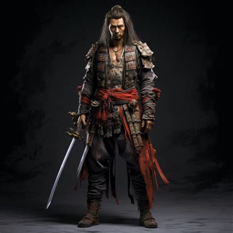 Premium Photo Photorealistic Asianinspired Samurai Assassin In