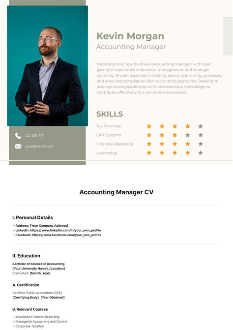 Free Accountant Cv Templates To Edit Online And Download