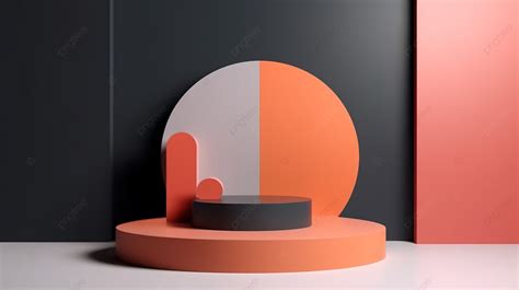 최소한의 제품 프레젠테이션 3d 렌더링을 위한 추상적 디자인의 기하학적 연단 둥근 연단 라운드 라인 제품 프레젠테이션 배경