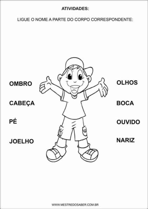 Paginas Para Colorir De Corpo Humano Para O Jardim De Infancia