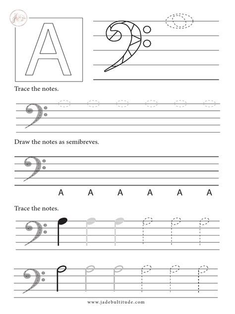 learning notes bass clef a high pdf