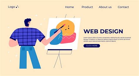 현대인 웹 디자이너와 방문 페이지 취미 여가를 즐기는 캐릭터 세트 플랫 만화 스타일의 벡터 일러스트레이션 개념에 대한 스톡 벡터 아트 및 기타 이미지 Istock