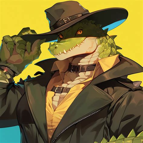 Anthromorphic Crocodile Furry Art Niji 6 Furry Ai