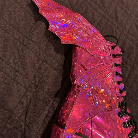 Club Exx Shoes Club Exx Point Up Platform Holographic Boots Poshmark