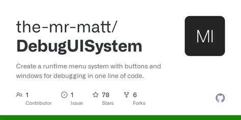 Github The Mr Mattdebuguisystem Create A Runtime Menu System With