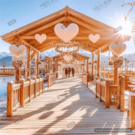 Ai创作图浪漫童话小镇 心形灯木栈道 赛里木湖连廊 古滇风格 真爱码头 浪漫爱情连廊 古滇廊架 古滇风情 逃婚小镇 爱情廊架 爱情名园许愿长廊 情调木亭 爱情传说 婚庆旅拍 浪漫良辰美景