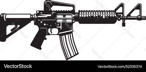 Stealth Firearm Icon Black Design Modern Warfare Vector Image