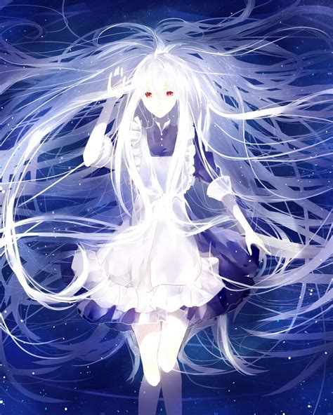 White Haired Red Eyes Anime Girl Wallpapers Wallpaper Cave