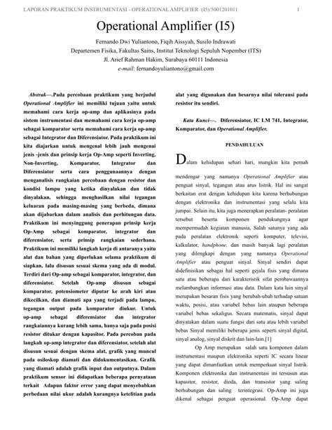 Pdf Operational Amplifier
