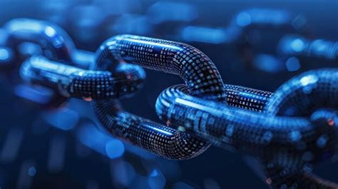 Digital Chain Link With Binary Code Premium AI Generated Image