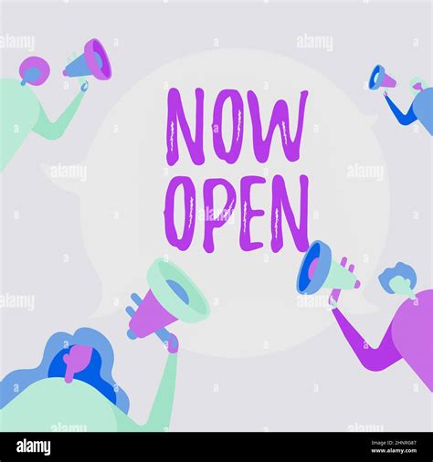 Hand Writing Sign Now Open Word Written On Leave Door Or Windows Not Closed Or Barred At This