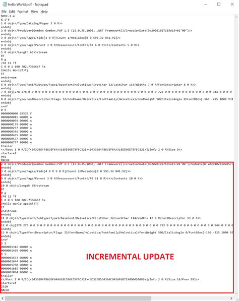 Edit PDF Files Using Incremental Updates From C VB NET Applications