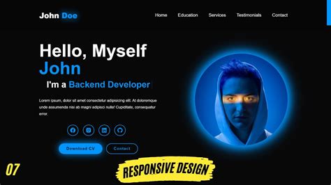 complete responsive portfolio website html css and javascript