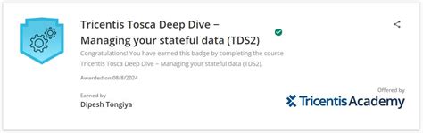 Dipesh Tongiya On Linkedin I Have Completed The Course Tricentis Tosca Deep Dive − Managing Your…
