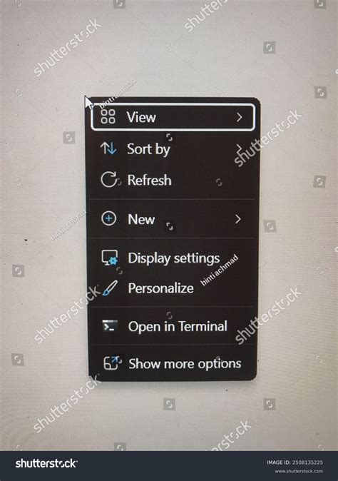 Laptop Display Right Click Menu Stock Photo 2508135225 Shutterstock