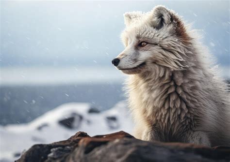 Premium Ai Image An Arctic Fox Facing The Harsh Winds Of The Arctic
