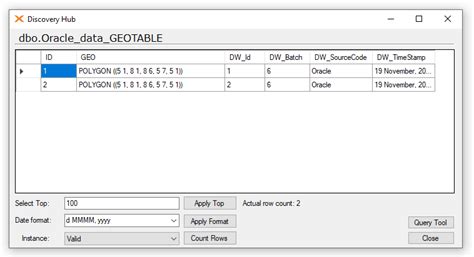 adding geometry data from oracle timextender support