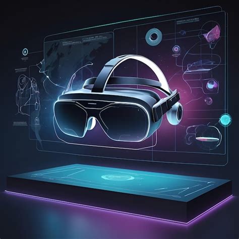 Augmented Reality Headset Mockup Interactive Virtual Objects In Realworld Environment Premium