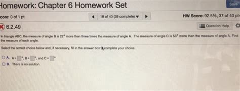 Solved Omework Chapter 6 Homework Set Save Core 0 Of 1 Pt