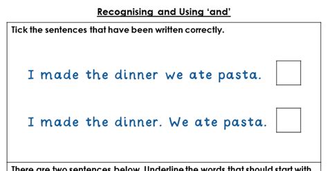 Year 1 Recognising And Using ‘and Lesson Classroom Secrets Classroom Secrets