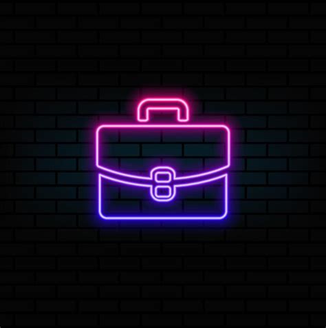 glowing neon line folder icon isolated on black background business