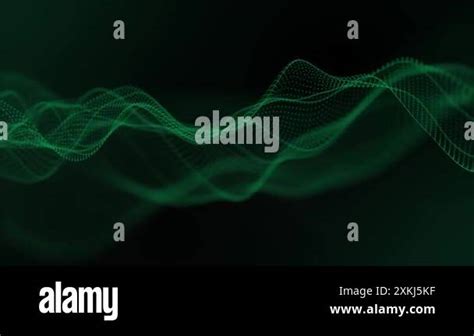 Seamless Loop Background With Dark Green Wave Form Made Of Dots And