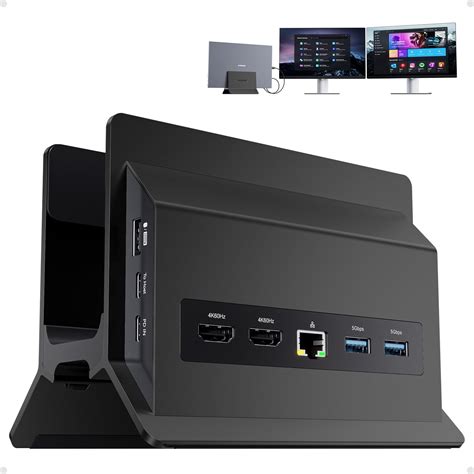Amazon Com PULWTOP USB C Laptop Docking Station Dual Monitor In Vertical Dock With HDMI