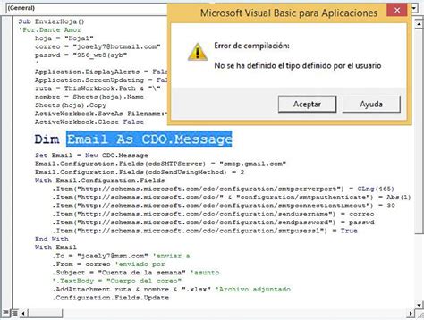Macro Excel Vba Enviar Hoja Vía E Mail Microsoft Excel