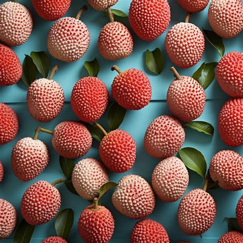 Premium AI Image Free Photo An Lychee Slices Pattern On Turquoise
