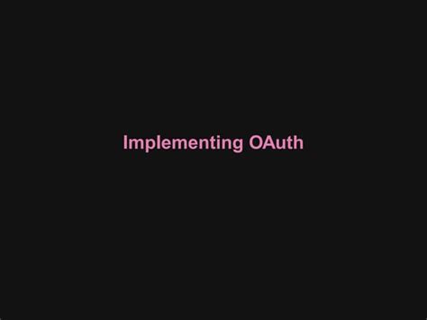 Implementing Oauth With Php Pdf