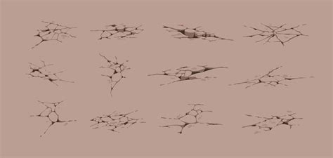 지진 균열 땅과 벽에 구멍 만화 파괴 효과 콘크리트 파손 및 자연 협곡 갈라짐 격리된 지구 균열 세트 균열이 있는 손상된 표면 흉내 벡터 토지 침식 프리미엄 벡터