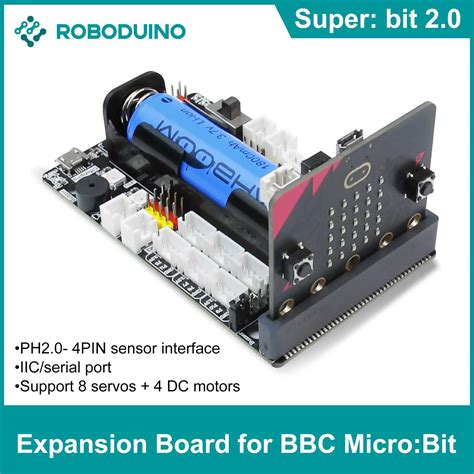 Microbit V Expansion Board Module Onboard Battery With IIC UART WIFI Sensor Interface And