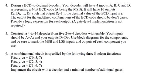 Solved 3 A Half Adder Has Two Inputs A And B And Two