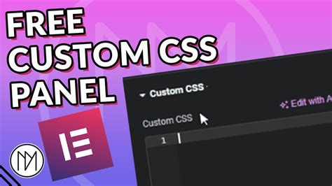 Add Custom CSS Panel To Elementor For Free YouTube