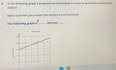4 Is The Following Graph A Proportional Relationship Or A Non