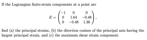 If The Lagrangian Finite Strain Components At A Point