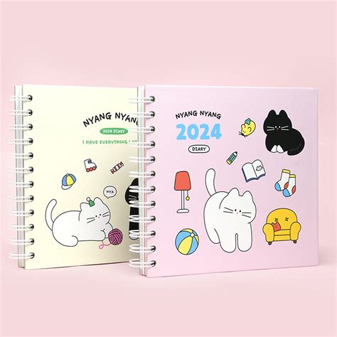 2024 냥냥 스프링 다이어리 13개월 귀여운 위클리 플래너 먼슬리 스케줄러 에이블리