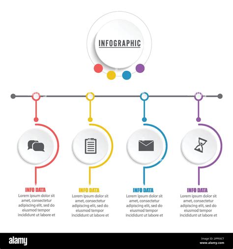 Business Concept Timeline Infograph Template Realistic Paper 4 Steps Infographic Vector
