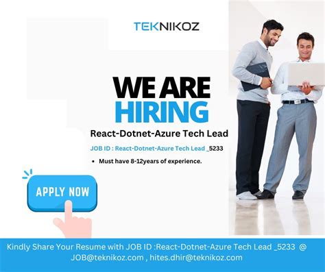 Hiring Jobs Career React Dotnet Azure Techlead Cloudcomputing Teknikoz