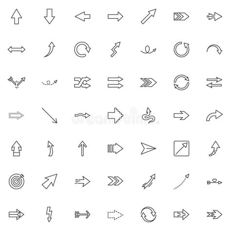 Arrows Line Icons Set Stock Vector Illustration Of Clipart 303927632