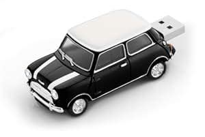 Amazon Com Mini Cooper USB Flash Drive 4GB Black With Bonnet Stripes Computers Accessories