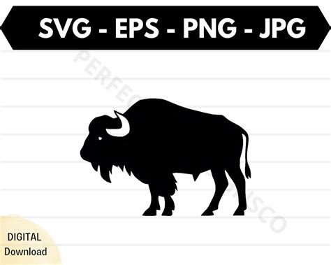 Buffalo Silhouette Svg File Buffalo Outline Clipart Svg Buffalo