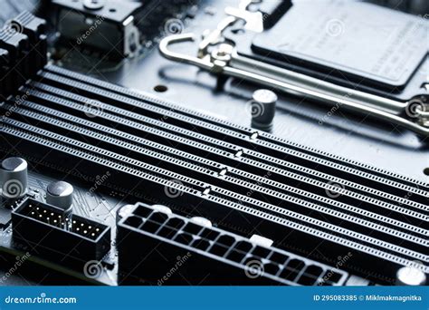 Four Slots Are Connectors For Installing Ddr5 Ram On The Motherboard Of Four Slots Are Connectors For Installing Ddr5 Ram On The Motherboard Of